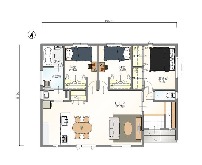 28坪3LDK平屋｜厳選プラン｜いえとち工房｜加東・西脇・小野・加西・姫路・三木・たつの・太子・福崎・神戸市西区・垂水の予算内で叶う高性能なデザイン新築住宅