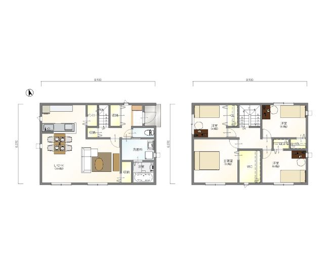 標準プラン：EW-Ctype 3LDK2階建て｜厳選プラン｜いえとち工房｜加東・西脇・小野・加西・姫路・三木・たつの・太子・福崎・神戸市西区・垂水の予算内で叶う高性能なデザイン新築住宅