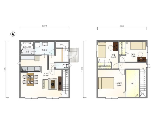 標準プラン：EW-Btype 3LDK2階建て｜厳選プラン｜いえとち工房｜加東・西脇・小野・加西・姫路・三木・たつの・太子・福崎・神戸市西区・垂水の予算内で叶う高性能なデザイン新築住宅